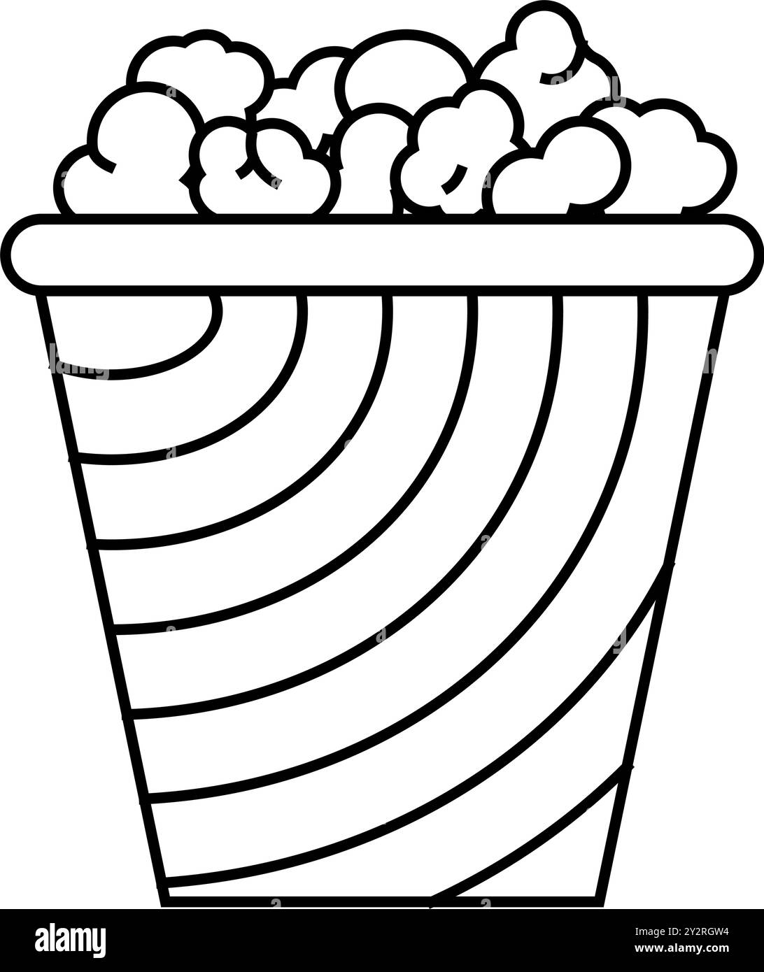 sweet rainbow popcorn food line icon vector illustration Stock Vector ...