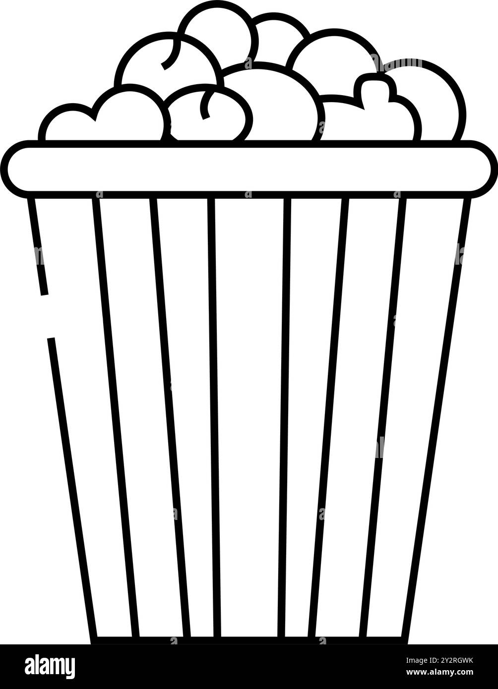 bucket popcorn food snack line icon vector illustration Stock Vector ...