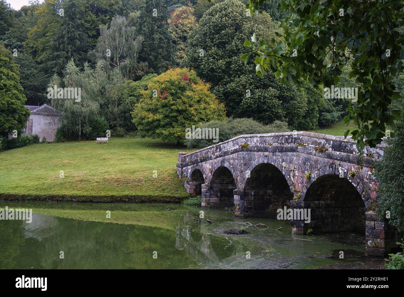 The Palladian Bridge in Stourhead in Wiltshire in Summer Stock Photo ...