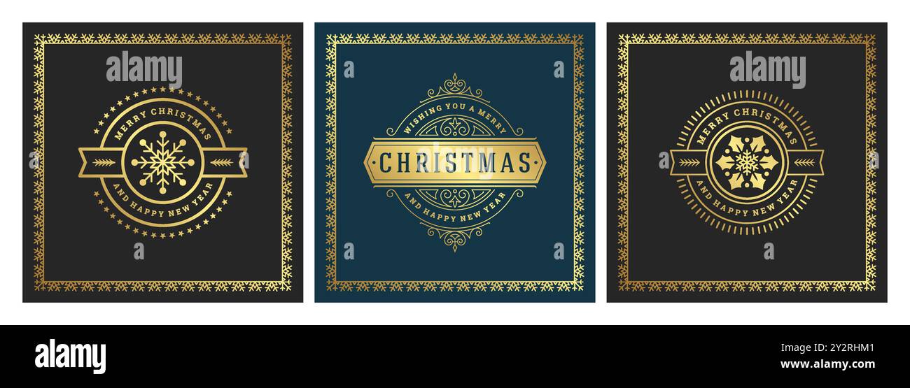 Three beautifully crafted Christmas cards showcase detailed gold ...