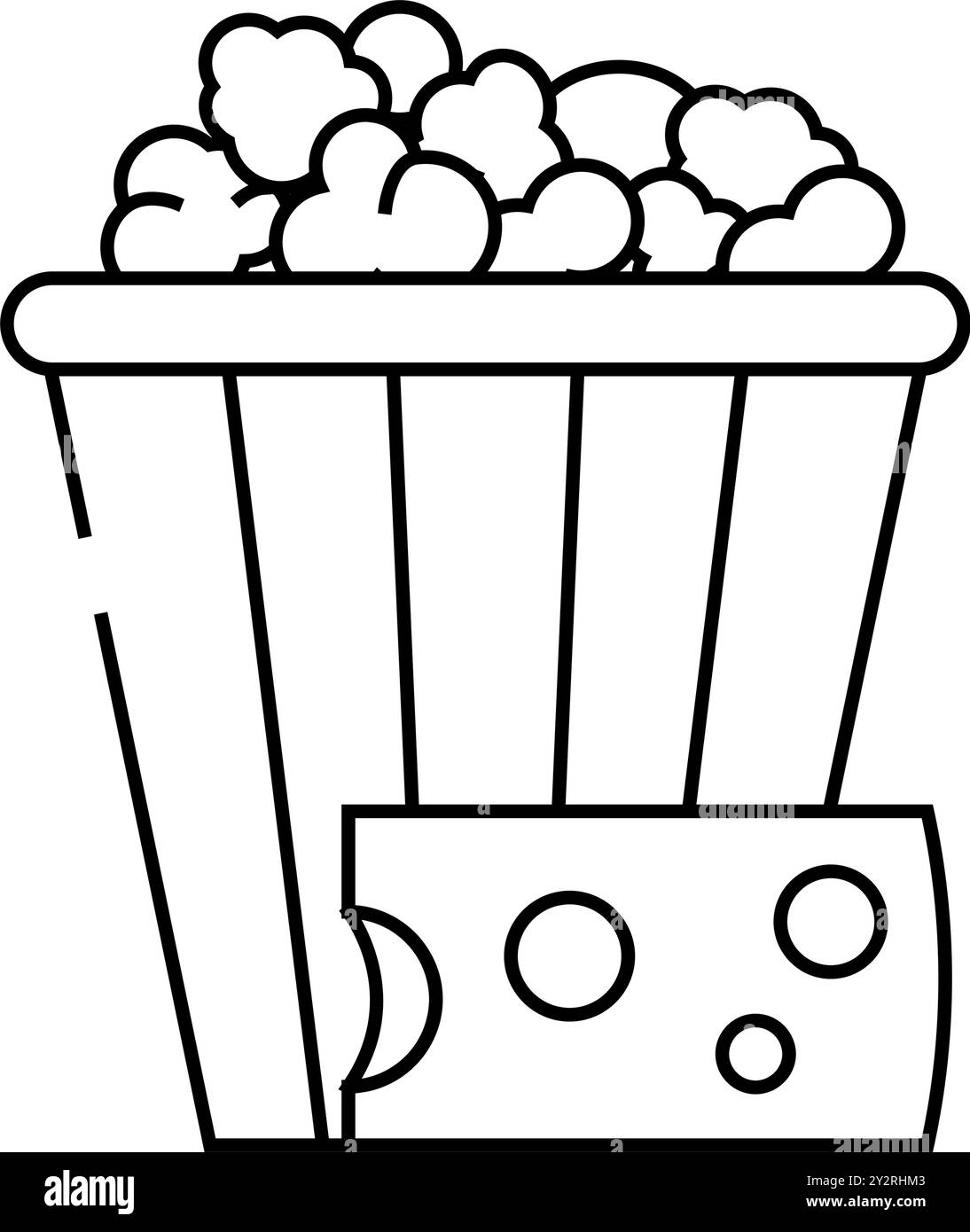 cheese popcorn food line icon vector illustration Stock Vector Image ...