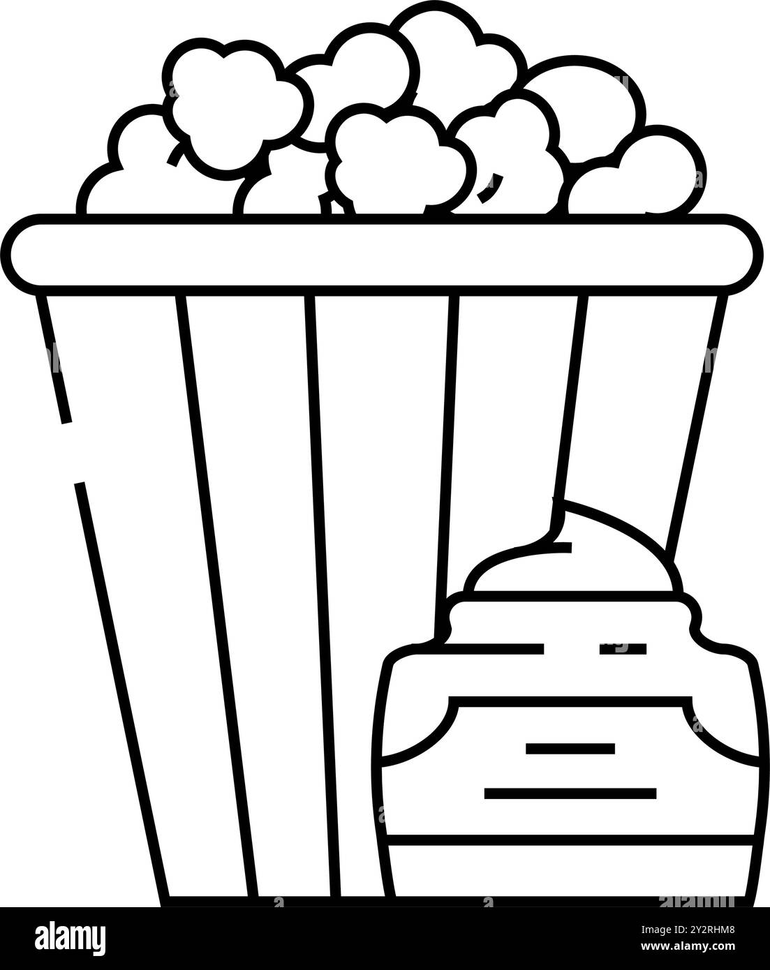 caramel popcorn food line icon vector illustration Stock Vector Image ...