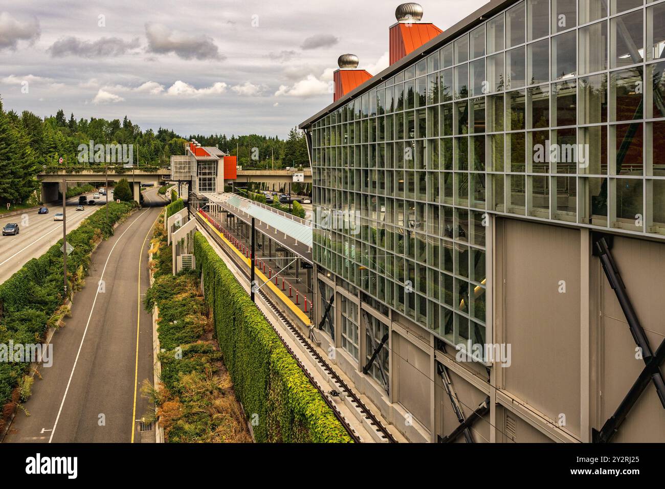 Sound Transit Light Rail Station On Mercer Island Showing The Two ...
