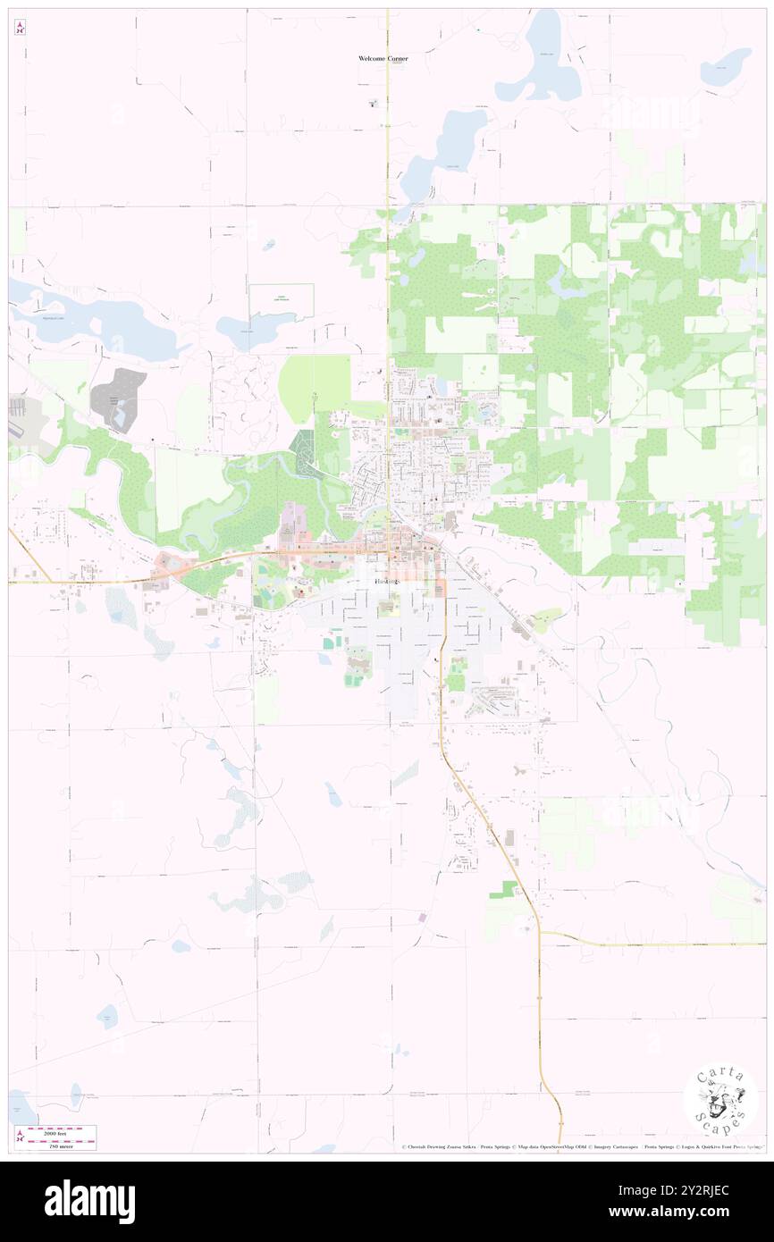 Map of hastings michigan Cut Out Stock Images & Pictures - Alamy