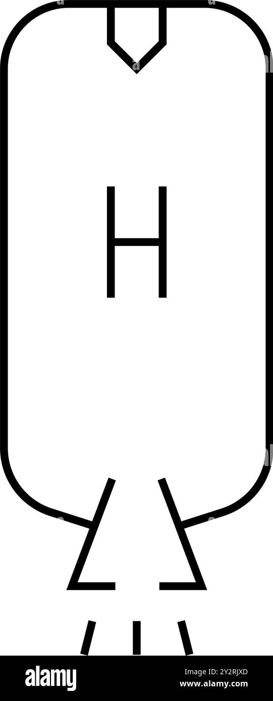 rocket fuel hydrogen line icon vector illustration Stock Vector Image ...