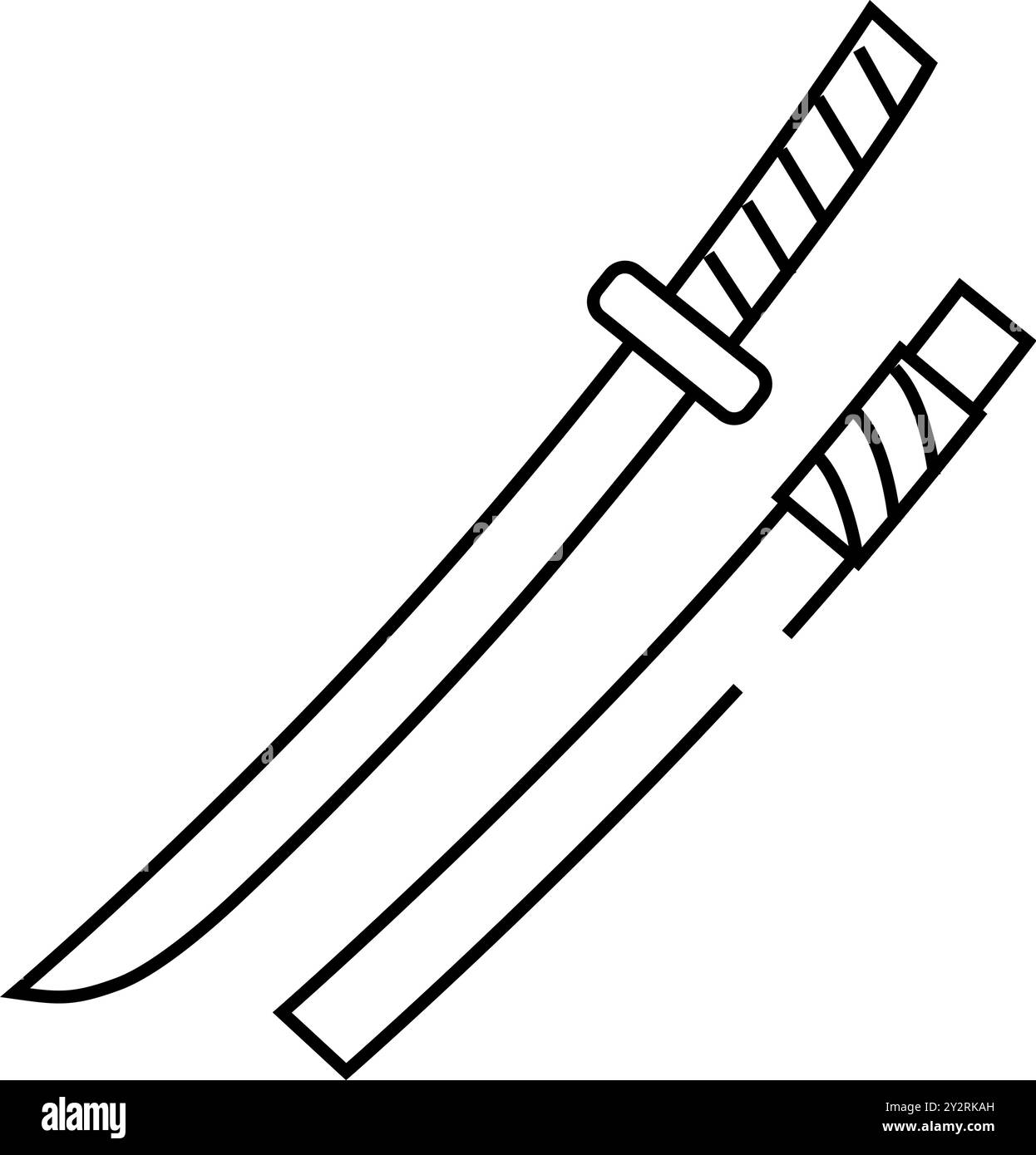 katana weapon military line icon vector illustration Stock Vector Image ...