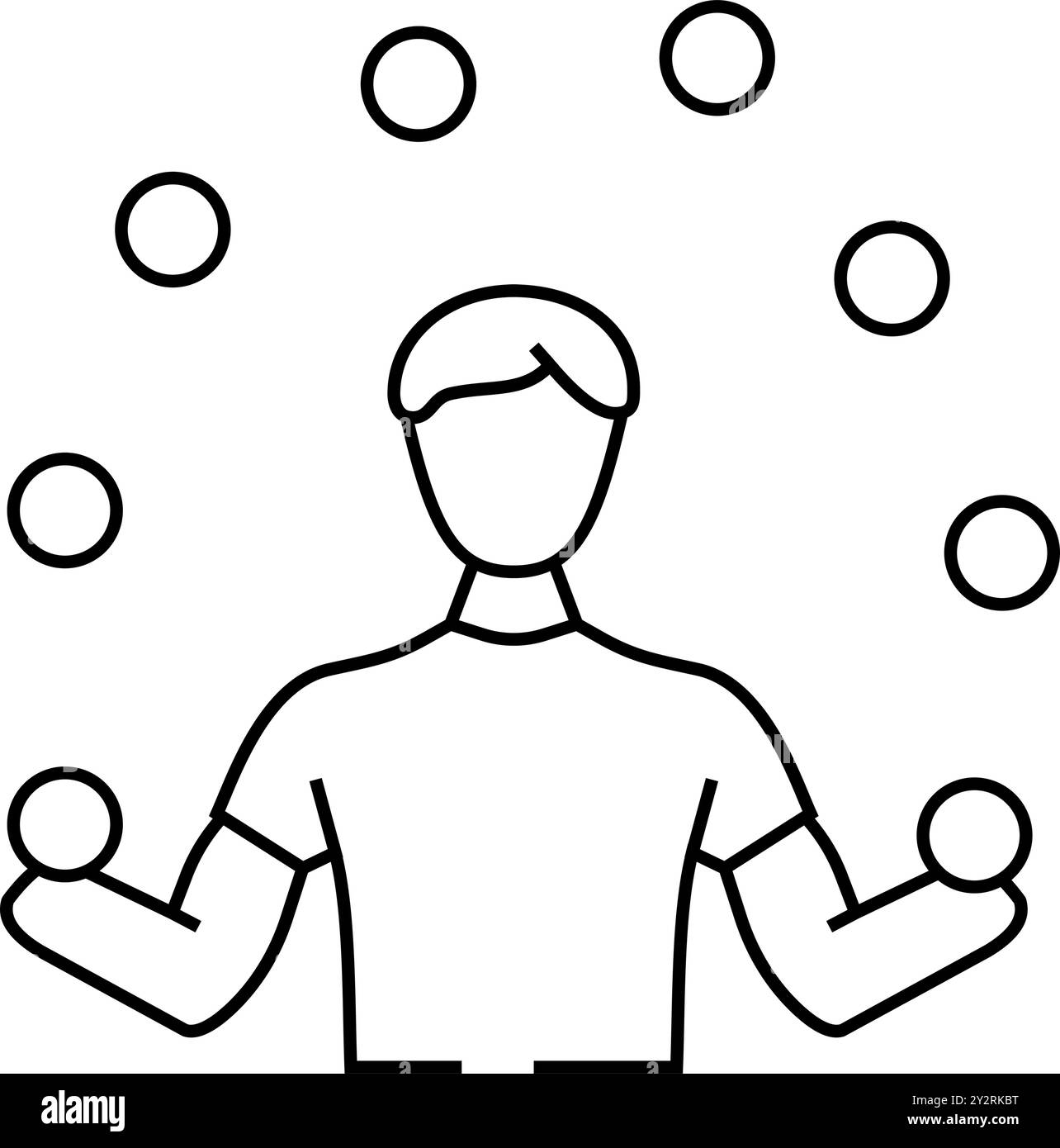 juggler carnival vintage show line icon vector illustration Stock ...