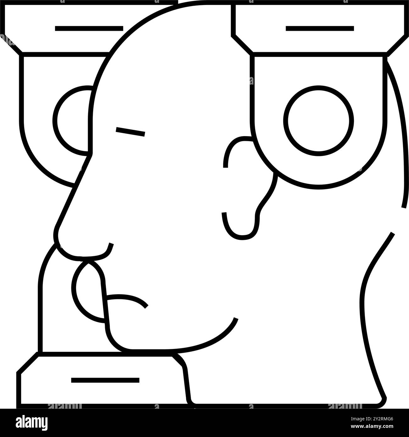 persecution mania problem line icon vector illustration Stock Vector ...