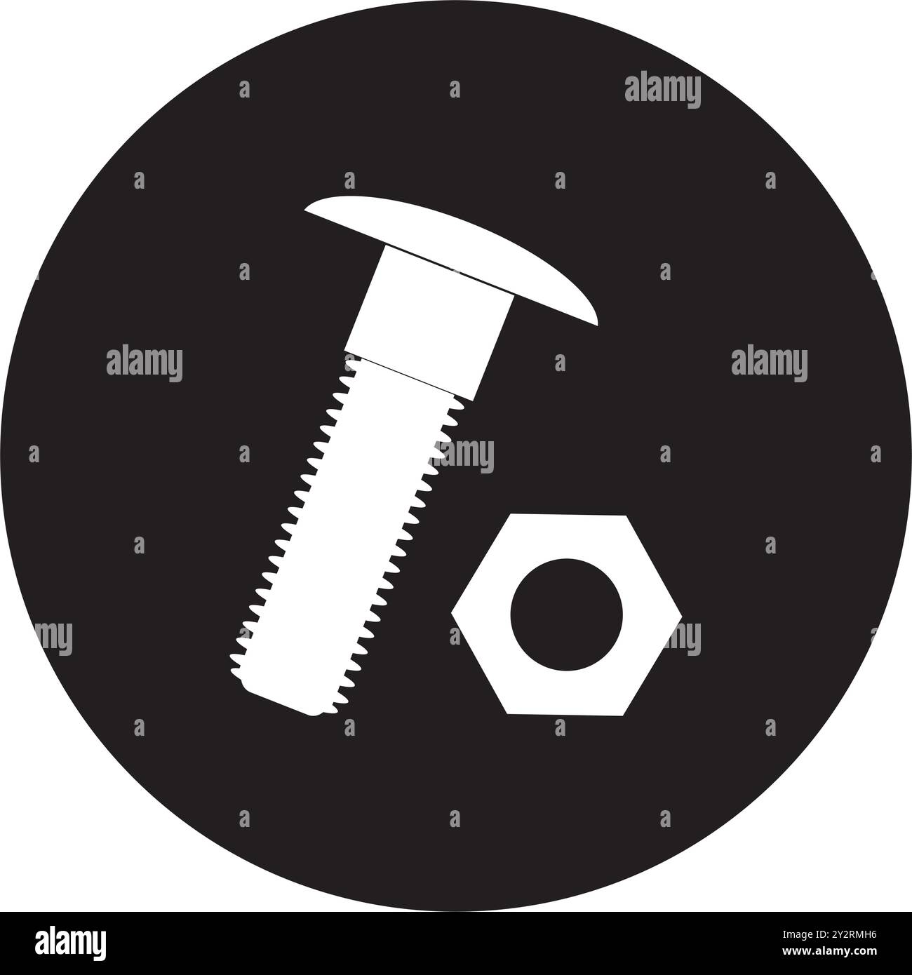 bolt and nut icon for engineering and construction simple design Stock ...