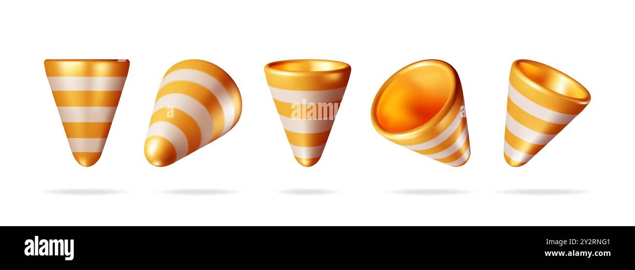 3D set of empty party popper isolated Stock Vector Image & Art - Alamy