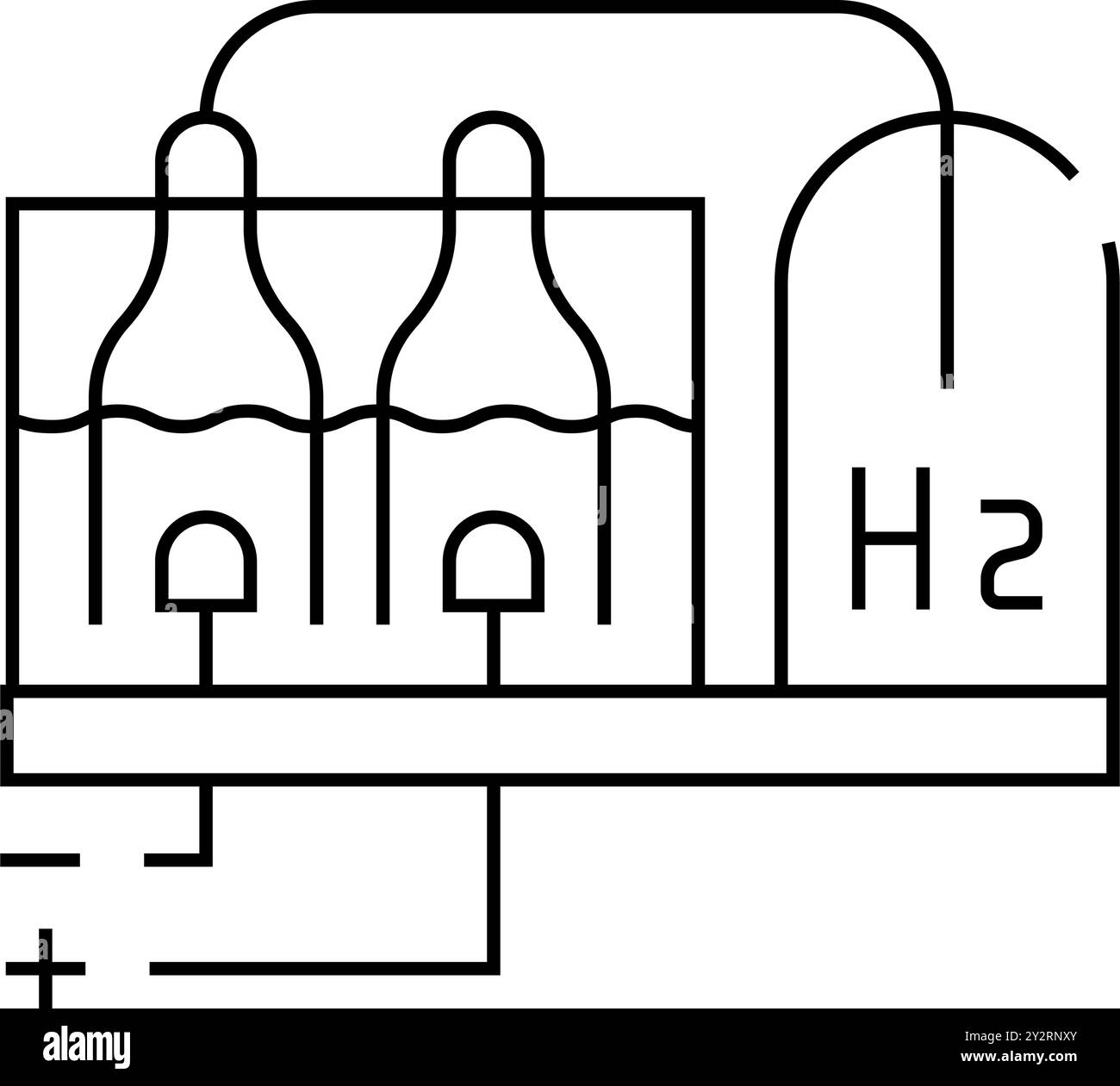 hydrogen production process line icon vector illustration Stock Vector ...