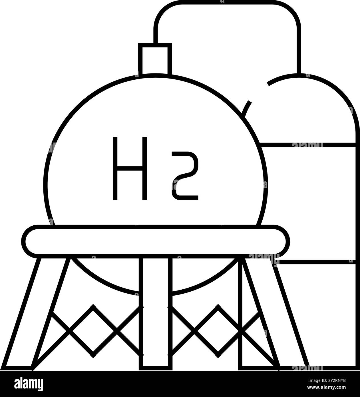 storage hydrogen tank line icon vector illustration Stock Vector Image ...