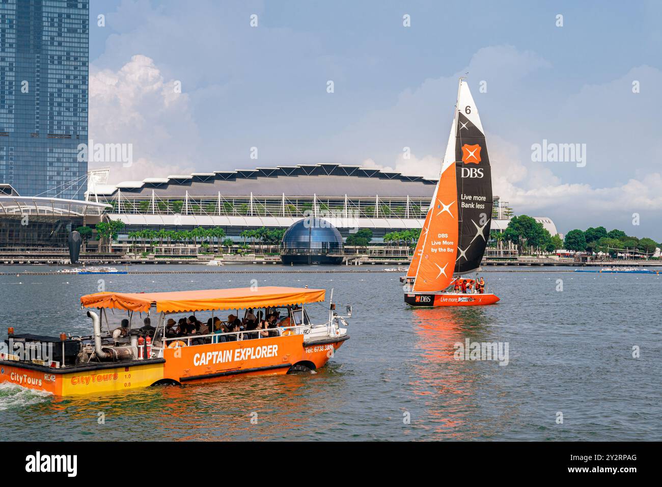 Singapore - Jun 13 2024: Bum Boat cruise on the Singapore River with ...