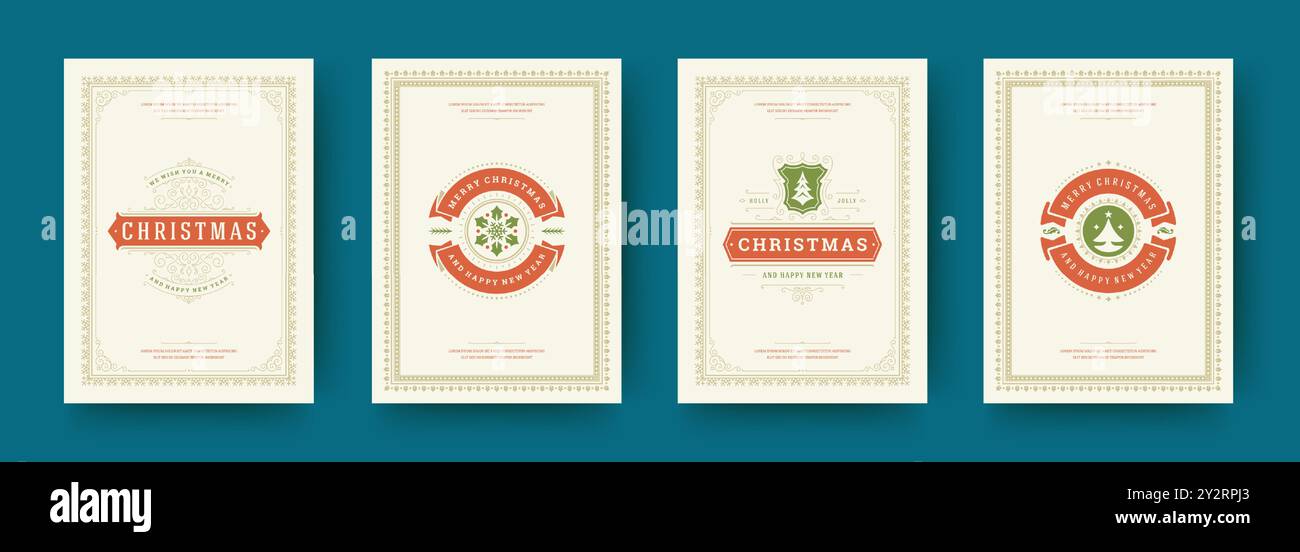 Four beautifully crafted Christmas cards display unique festive designs ...