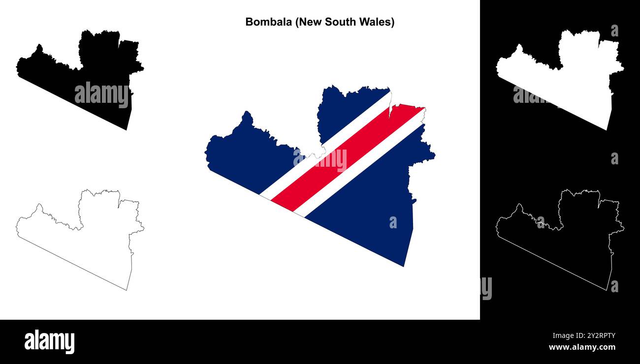 Bombala vector outline map hi-res stock photography and images - Alamy