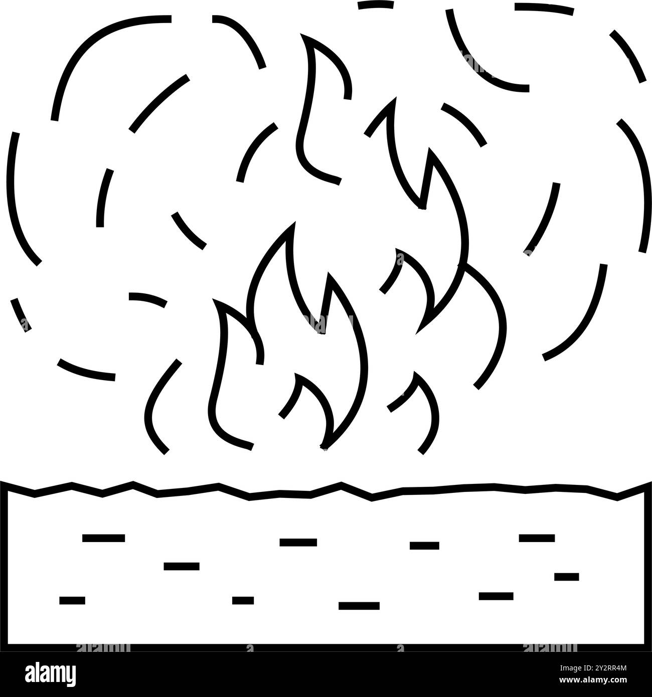 burning field peat line icon vector illustration Stock Vector Image ...