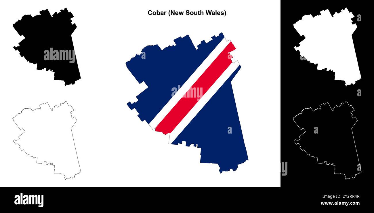 Cobar (New South Wales) outline map set Stock Vector Image & Art - Alamy