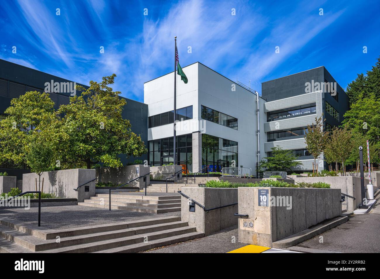 The new Riot Games building on Mercer Island, Washington, with a view ...
