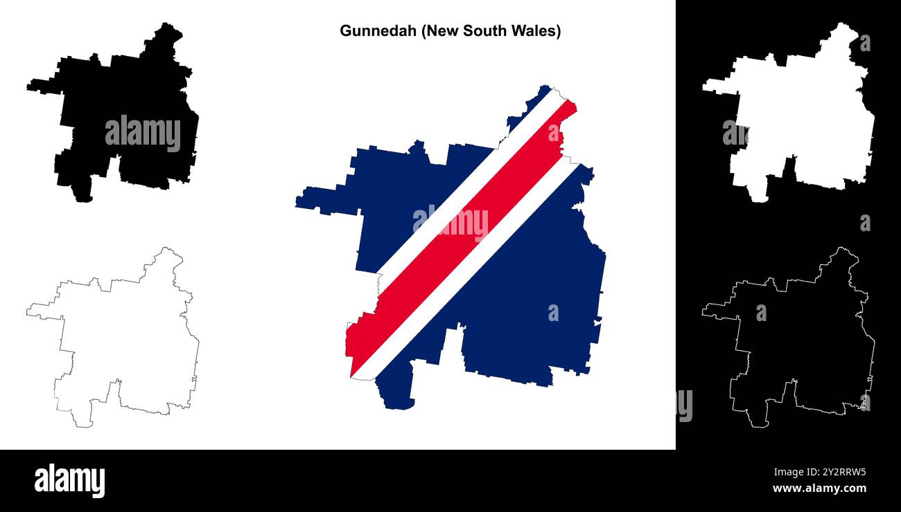 Gunnedah (New South Wales) outline map set Stock Vector Image & Art - Alamy