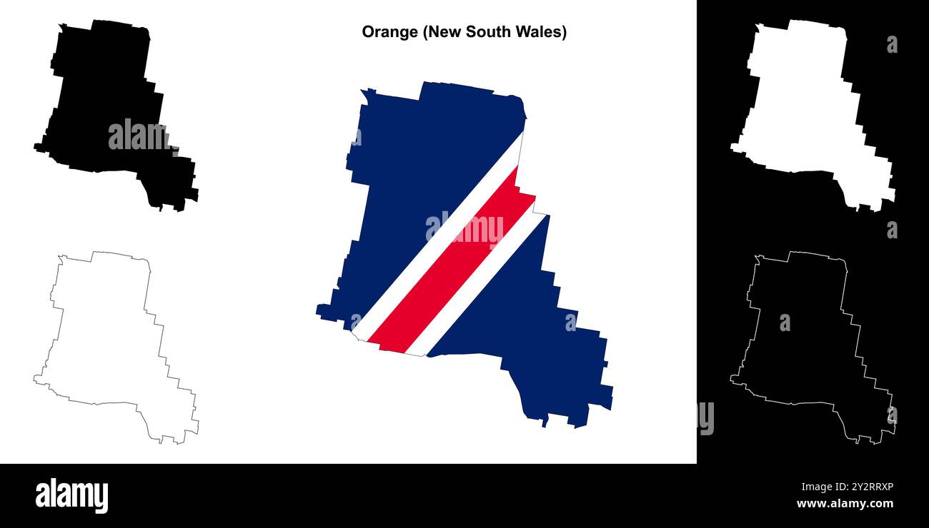 Orange (New South Wales) outline map set Stock Vector Image & Art - Alamy