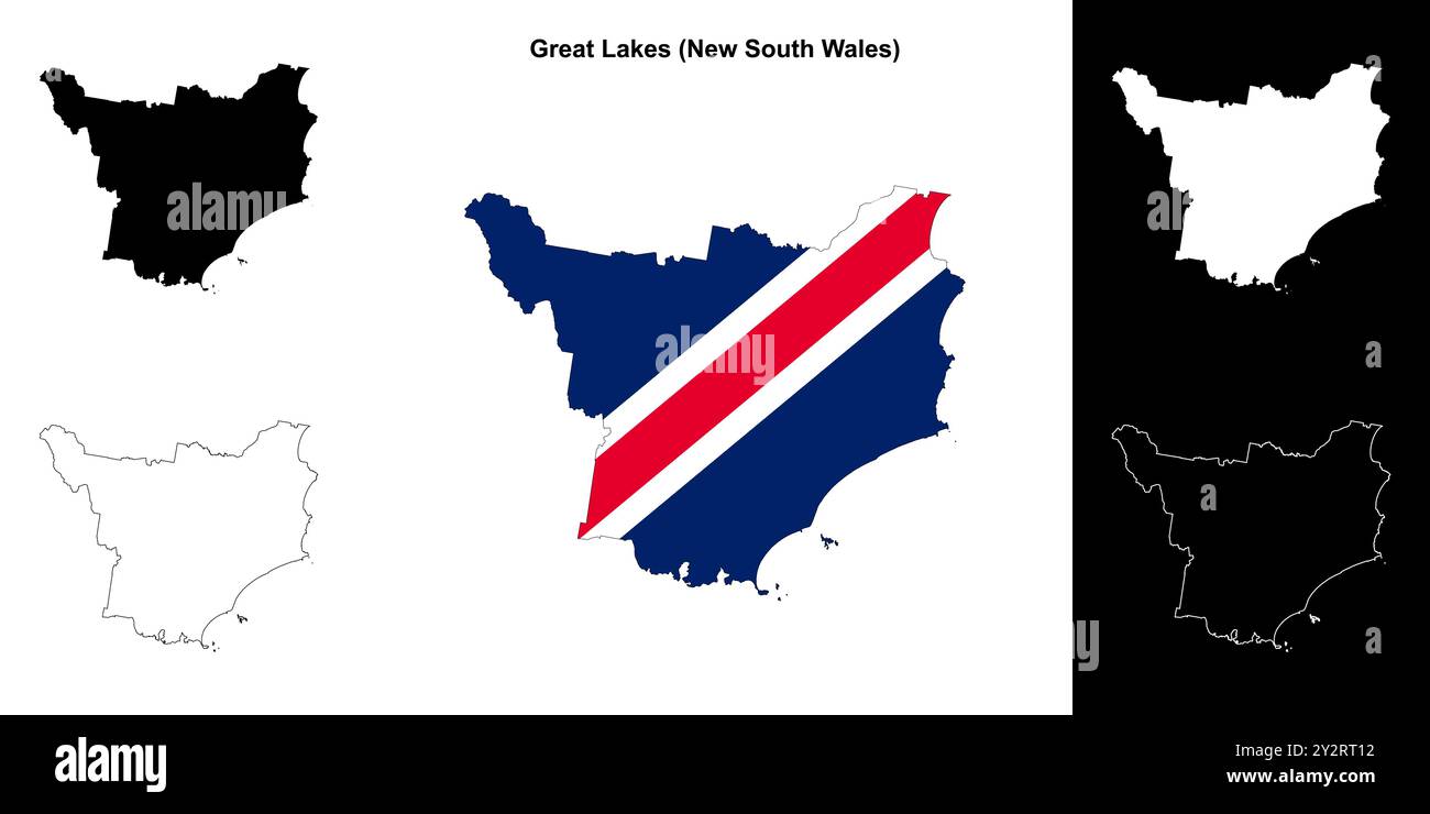 Great Lakes (New South Wales) outline map set Stock Vector Image & Art ...