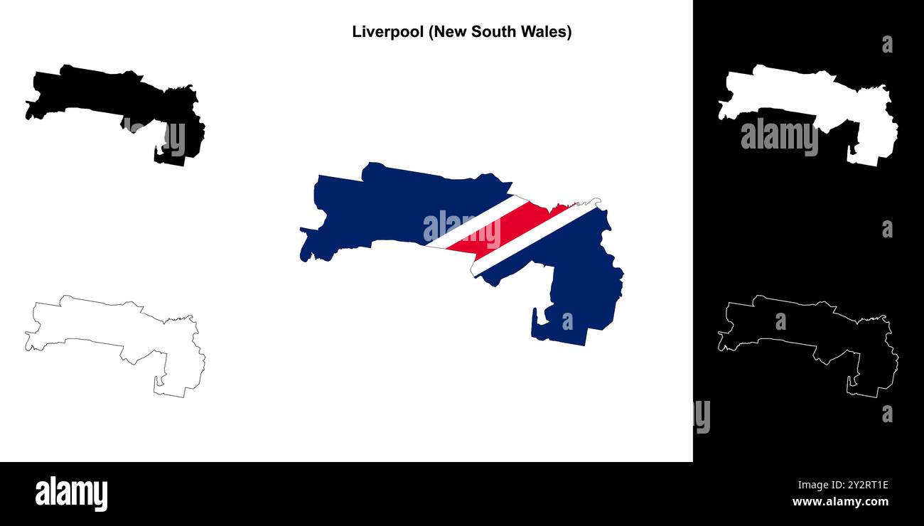 Liverpool (New South Wales) outline map set Stock Vector Image & Art ...