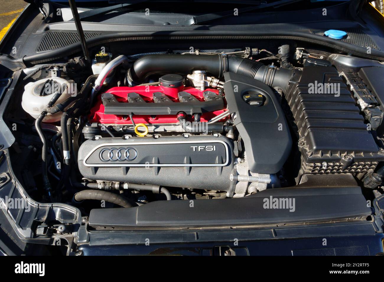 2016 Audi RS3 2.5l, 5 cylinder TFSI engine producing 367bhp Stock Photo - Alamy