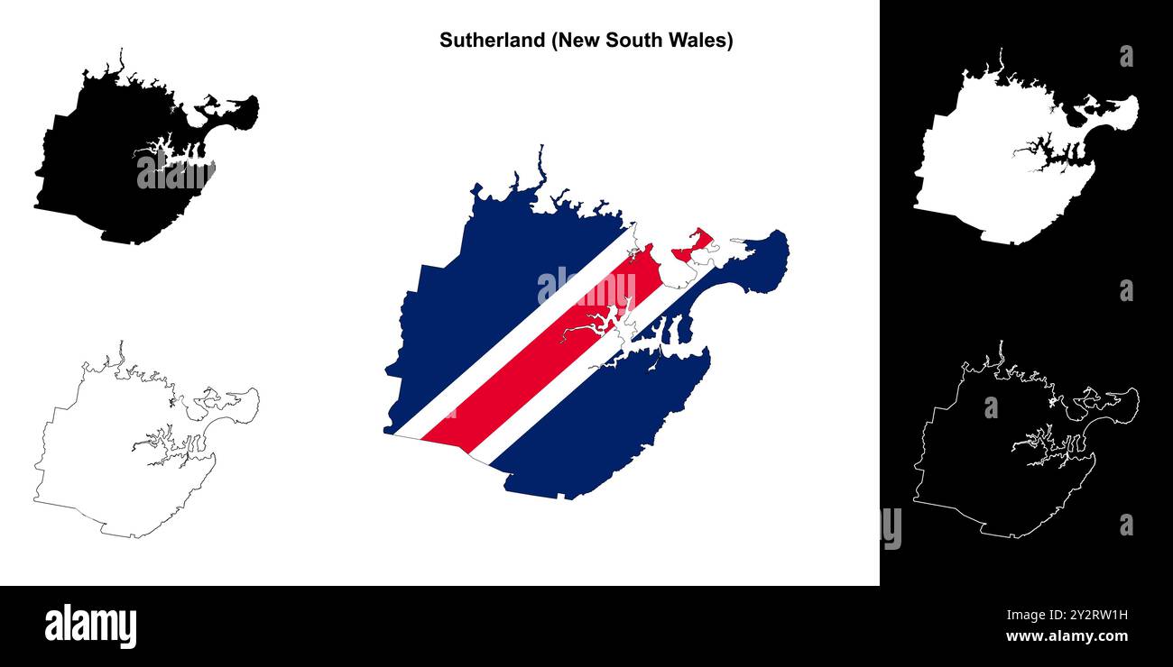 Sutherland silhouette map hi-res stock photography and images - Alamy