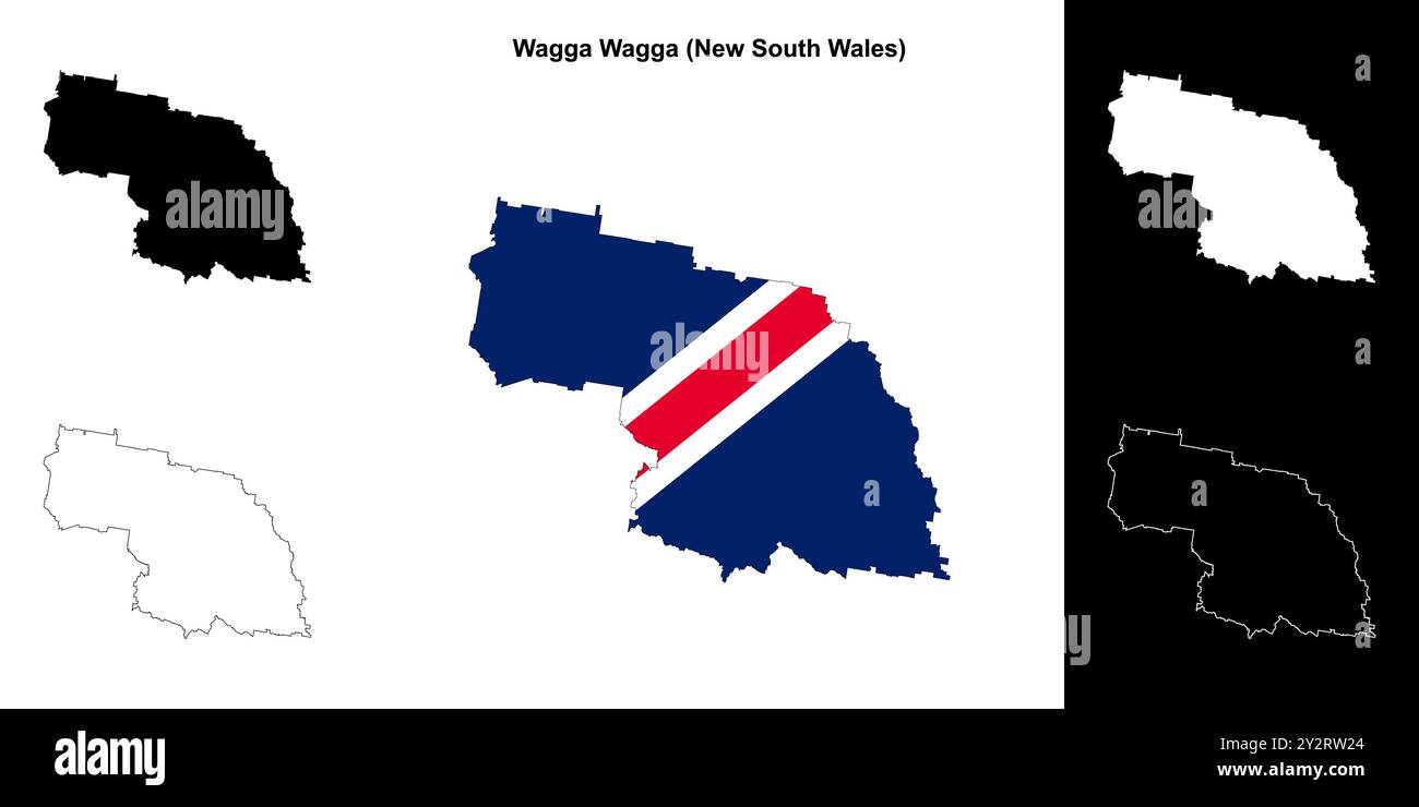 Wagga Wagga (New South Wales) outline map set Stock Vector Image & Art ...