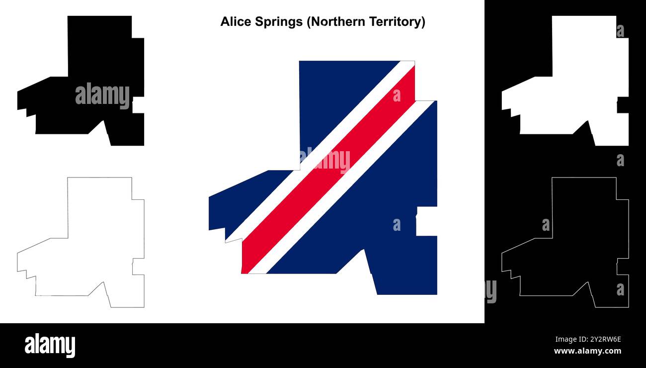 Alice Springs (Northern Territory) outline map set Stock Vector Image ...