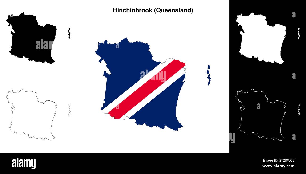 Hinchinbrook (Queensland) outline map set Stock Vector Image & Art - Alamy