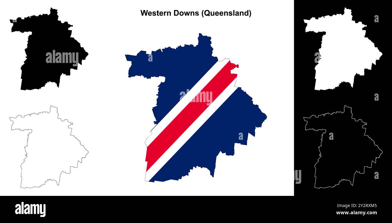 Western Downs (Queensland) outline map set Stock Vector Image & Art - Alamy