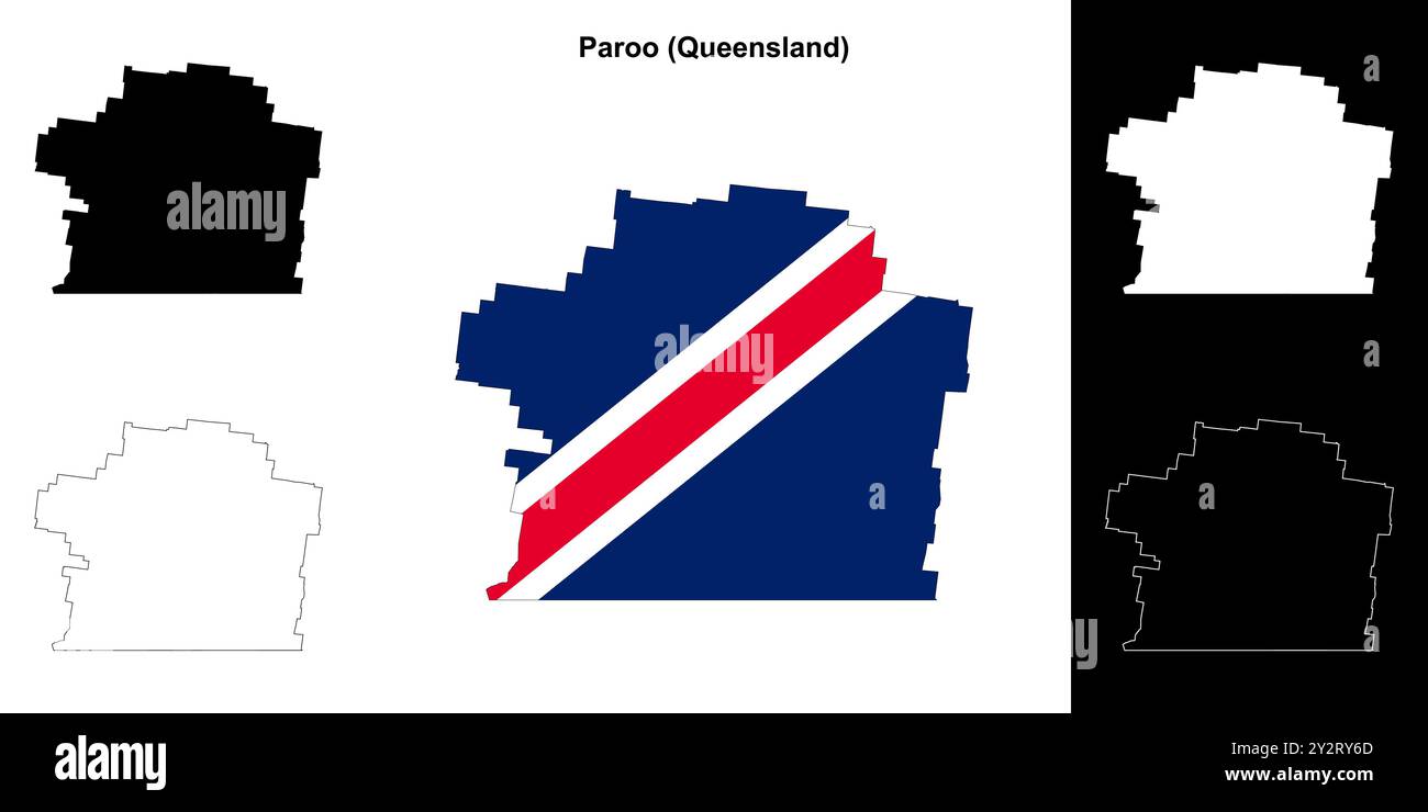 Paroo (Queensland) outline map set Stock Vector Image & Art - Alamy