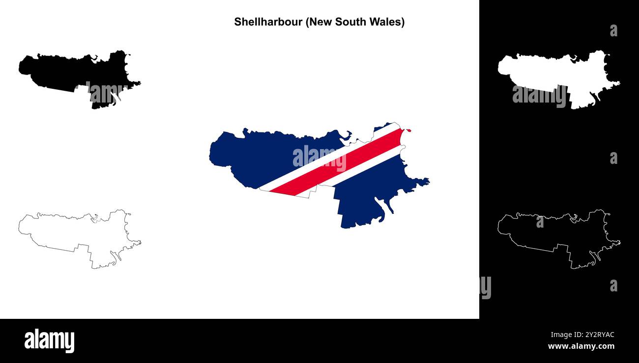 Shellharbour outline map hi-res stock photography and images - Alamy