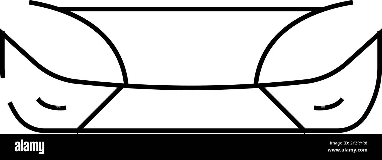 bumper plastic car part line icon vector illustration Stock Vector ...