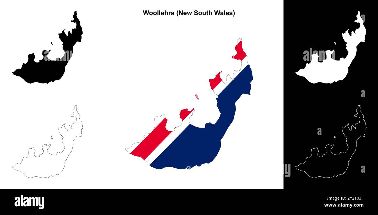 Woollahra outline map hi-res stock photography and images - Alamy