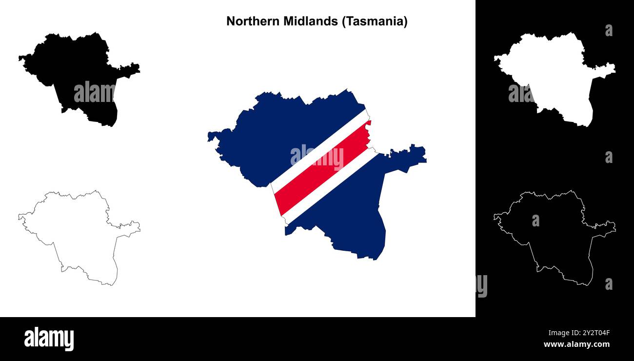 Northern Midlands (Tasmania) outline map set Stock Vector Image & Art ...