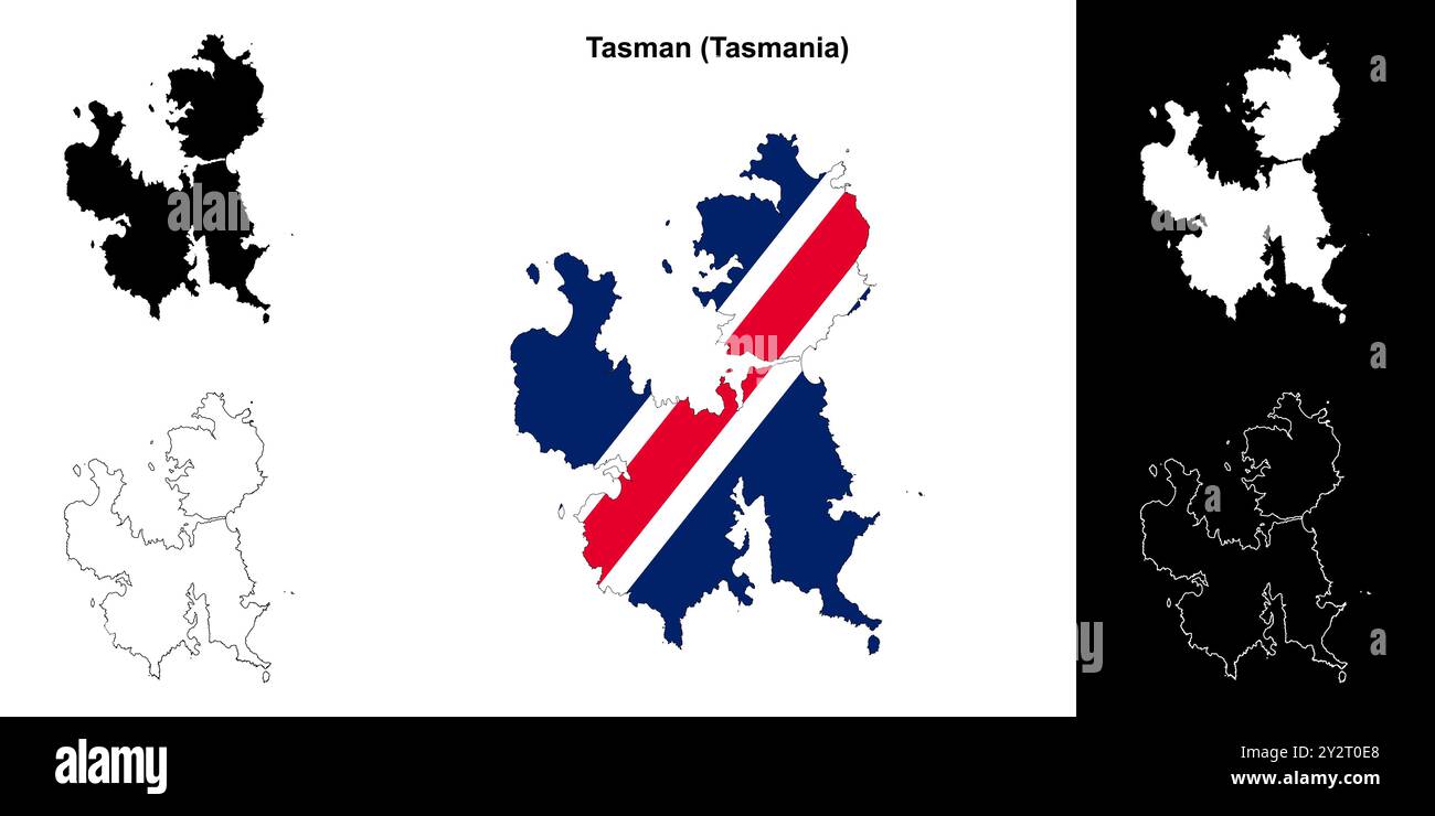 Tasman (Tasmania) outline map set Stock Vector Image & Art - Alamy