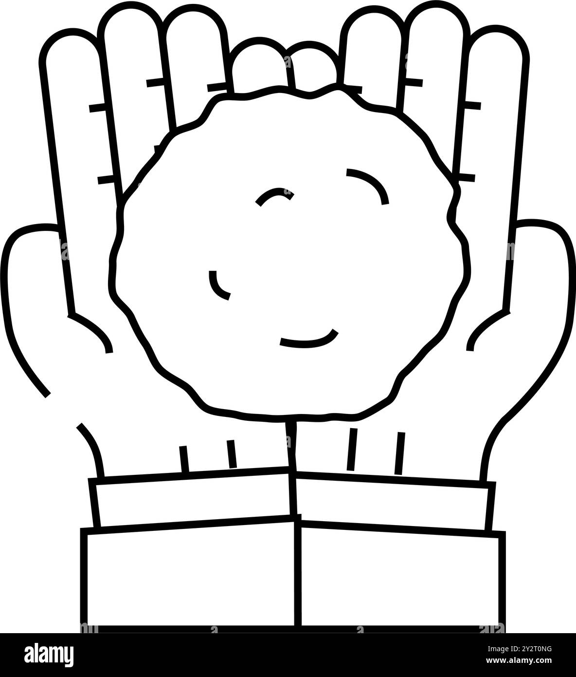 hands holding peat line icon vector illustration Stock Vector Image ...