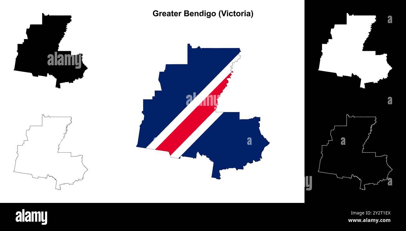 Greater Bendigo (Victoria) outline map set Stock Vector Image & Art - Alamy