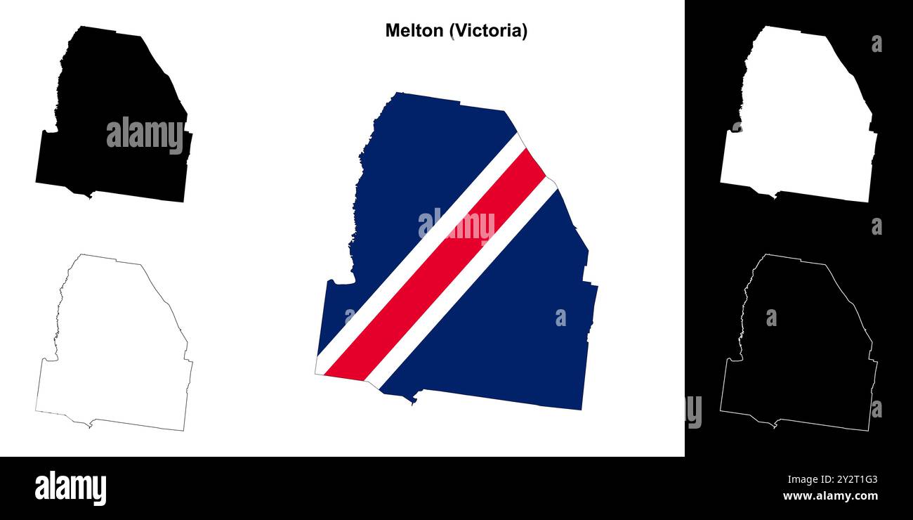 Melton (Victoria) outline map set Stock Vector Image & Art - Alamy