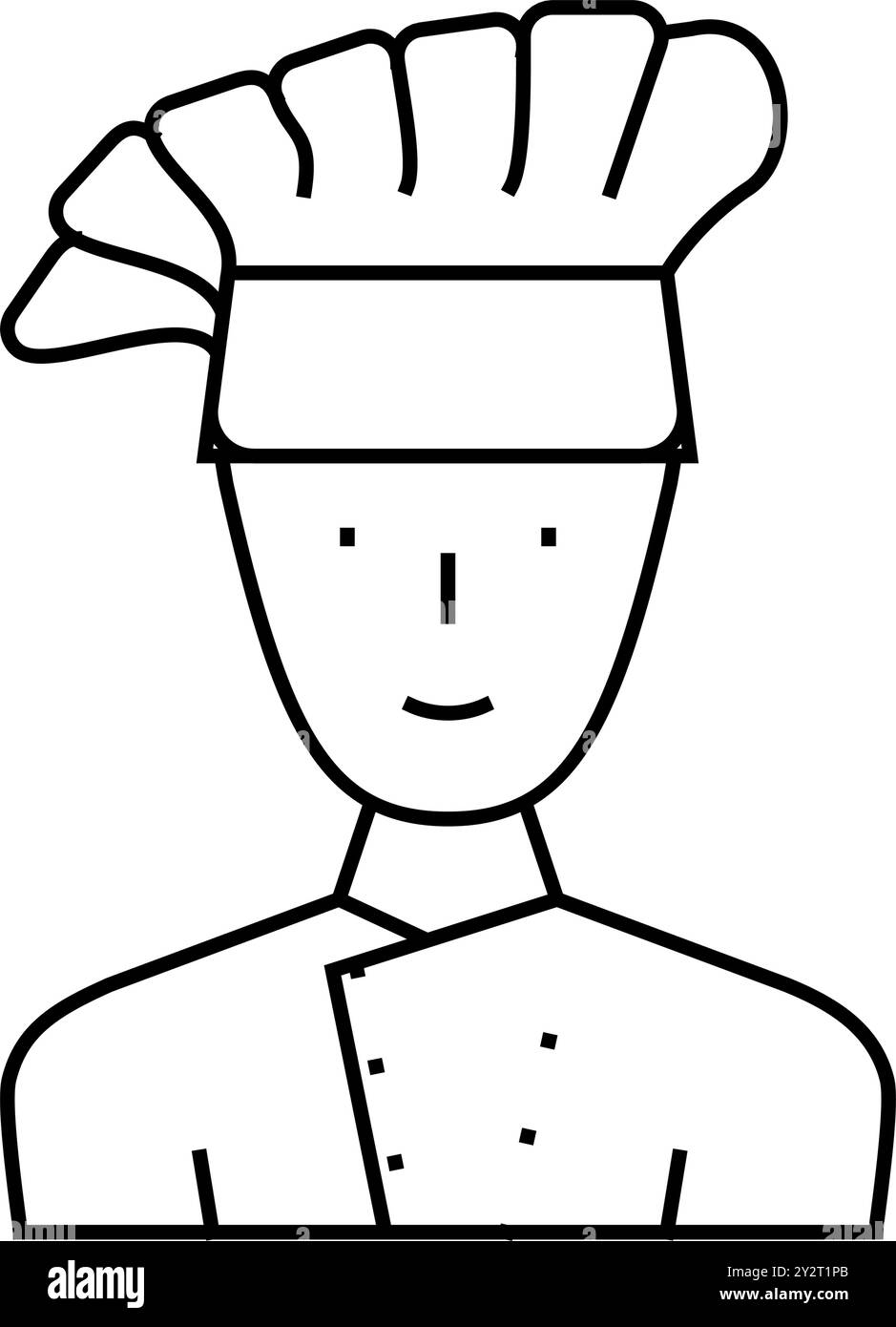 cook chef canteen worker line icon vector illustration Stock Vector ...
