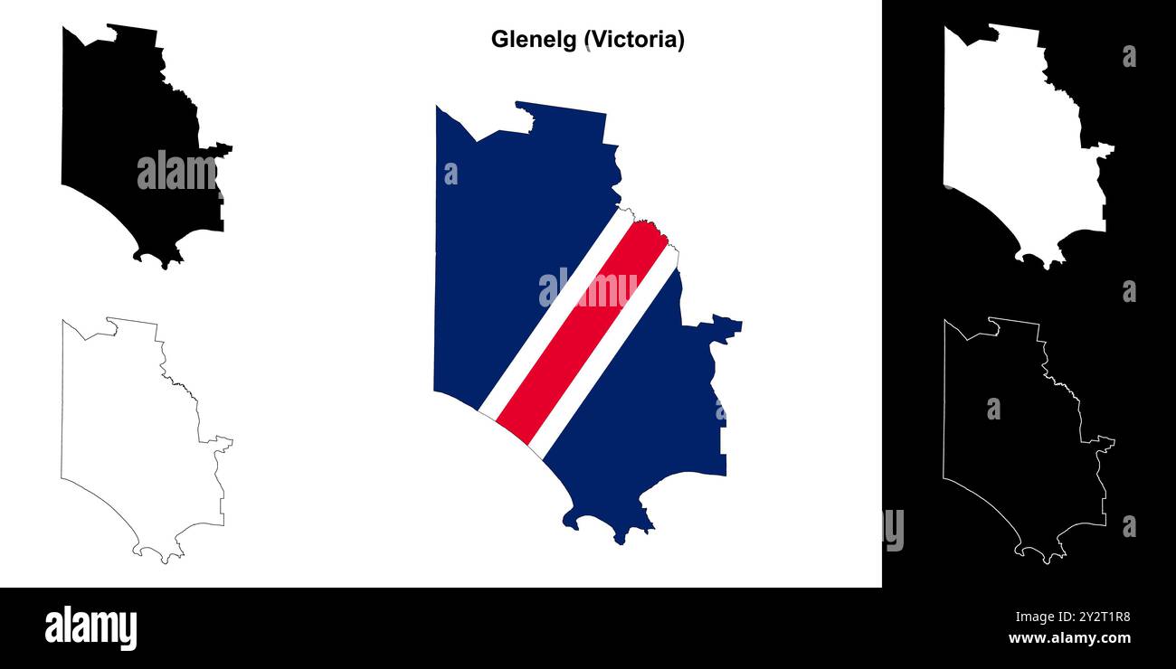 Glenelg (Victoria) outline map set Stock Vector Image & Art - Alamy