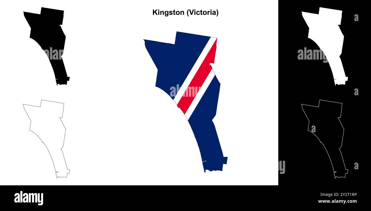 Kingston (Victoria) outline map set Stock Vector Image & Art - Alamy