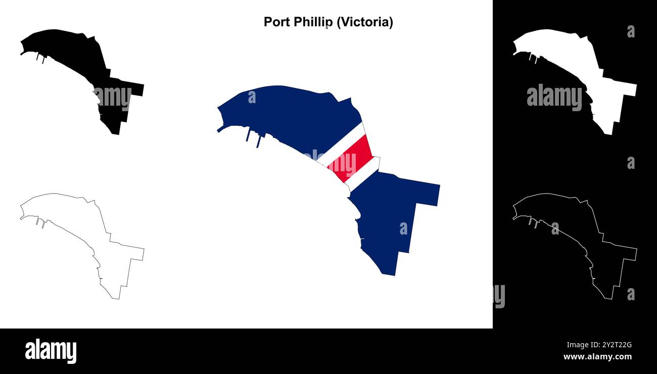 Port phillip outline map hi-res stock photography and images - Alamy