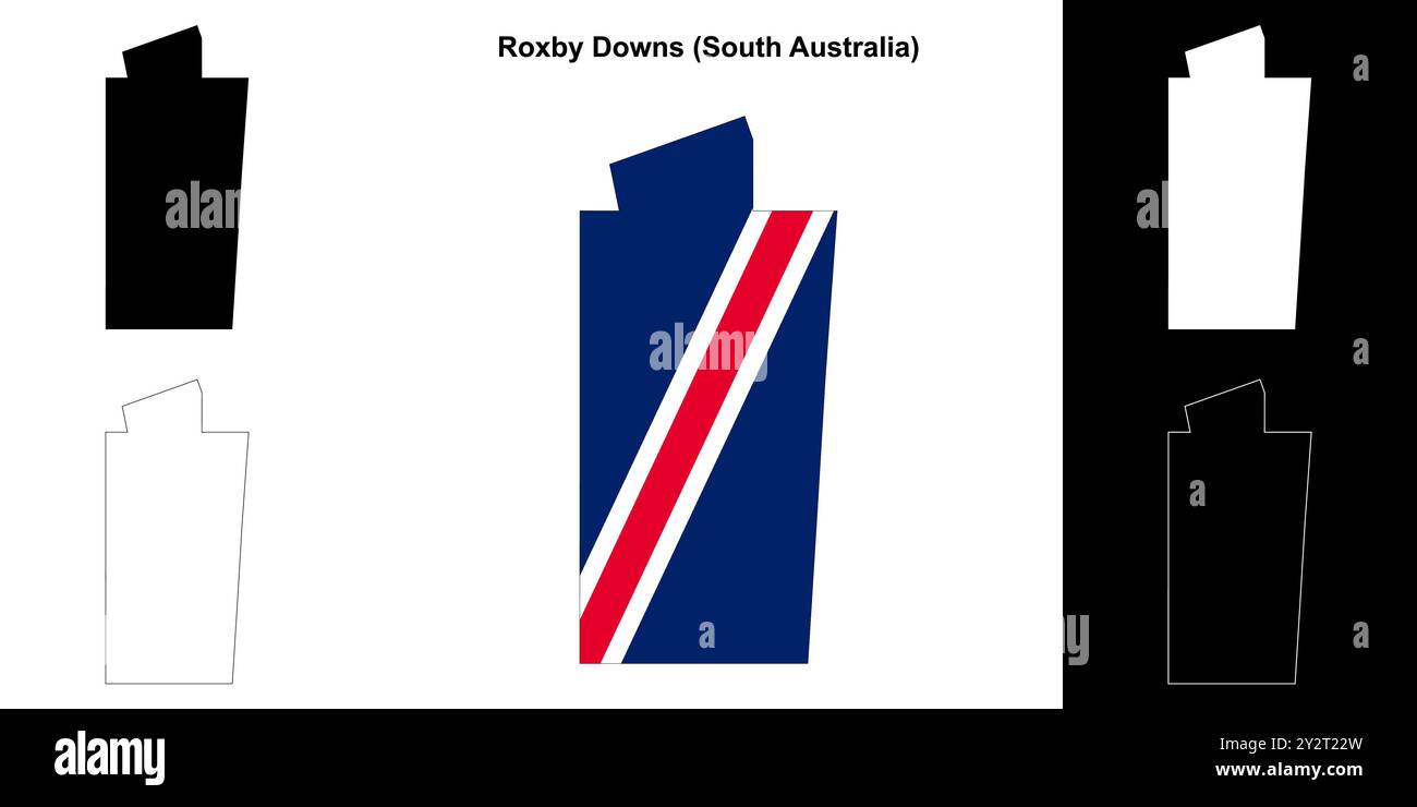 Roxby Downs (South Australia) outline map set Stock Vector Image & Art ...