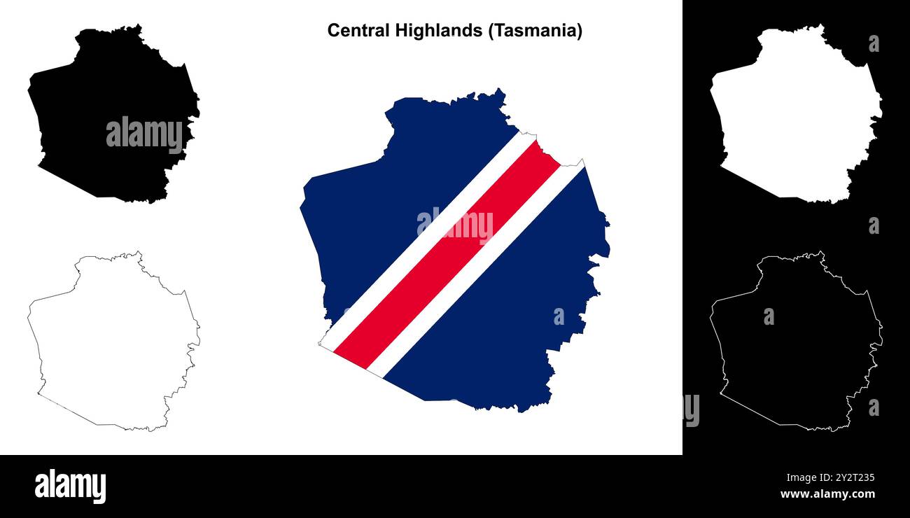 Central highlands vector outline map hi-res stock photography and ...