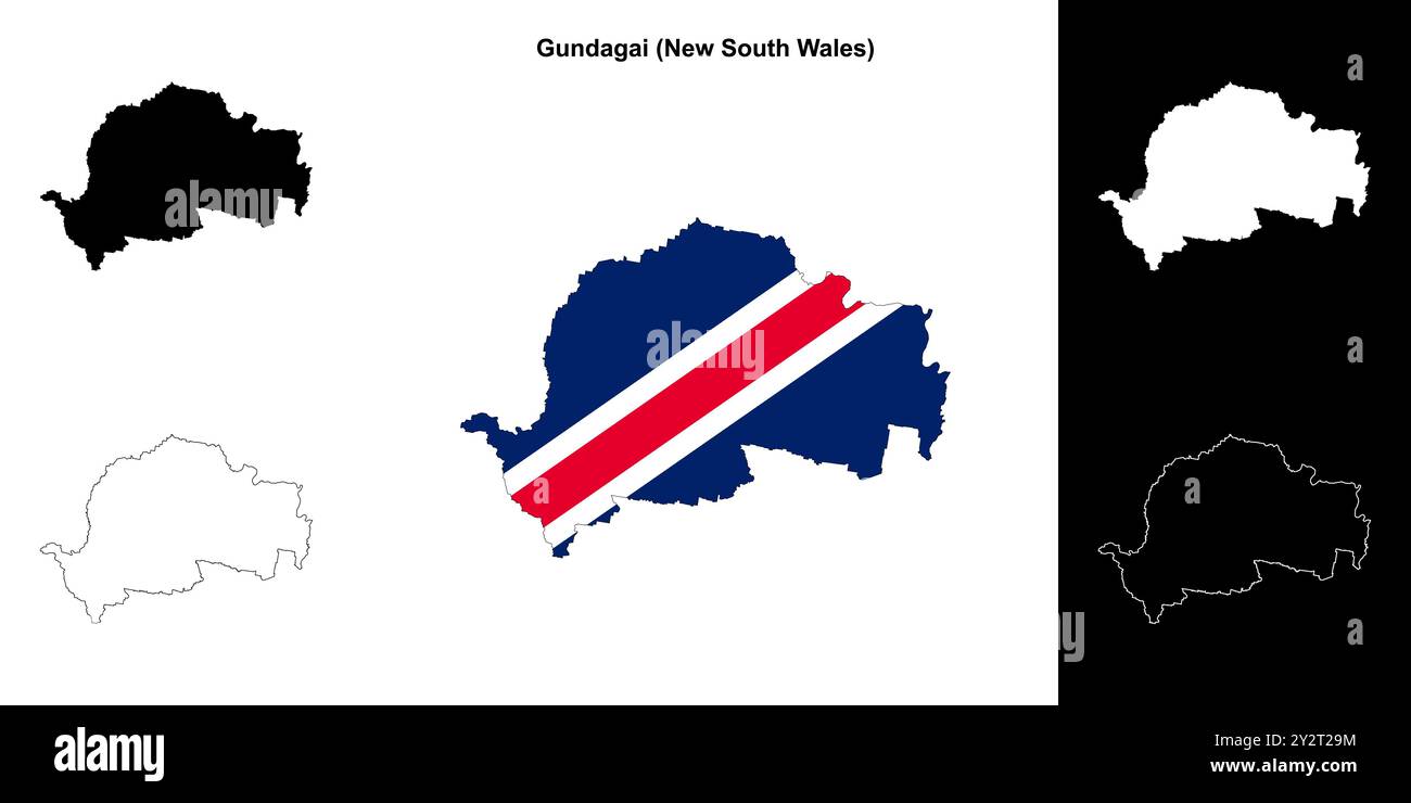 Gundagai vector outline map hi-res stock photography and images - Alamy