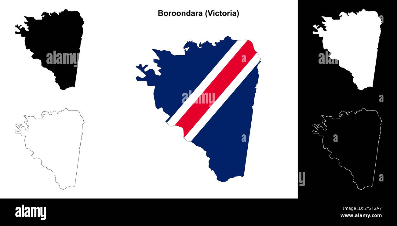 Boroondara (Victoria) outline map set Stock Vector Image & Art - Alamy