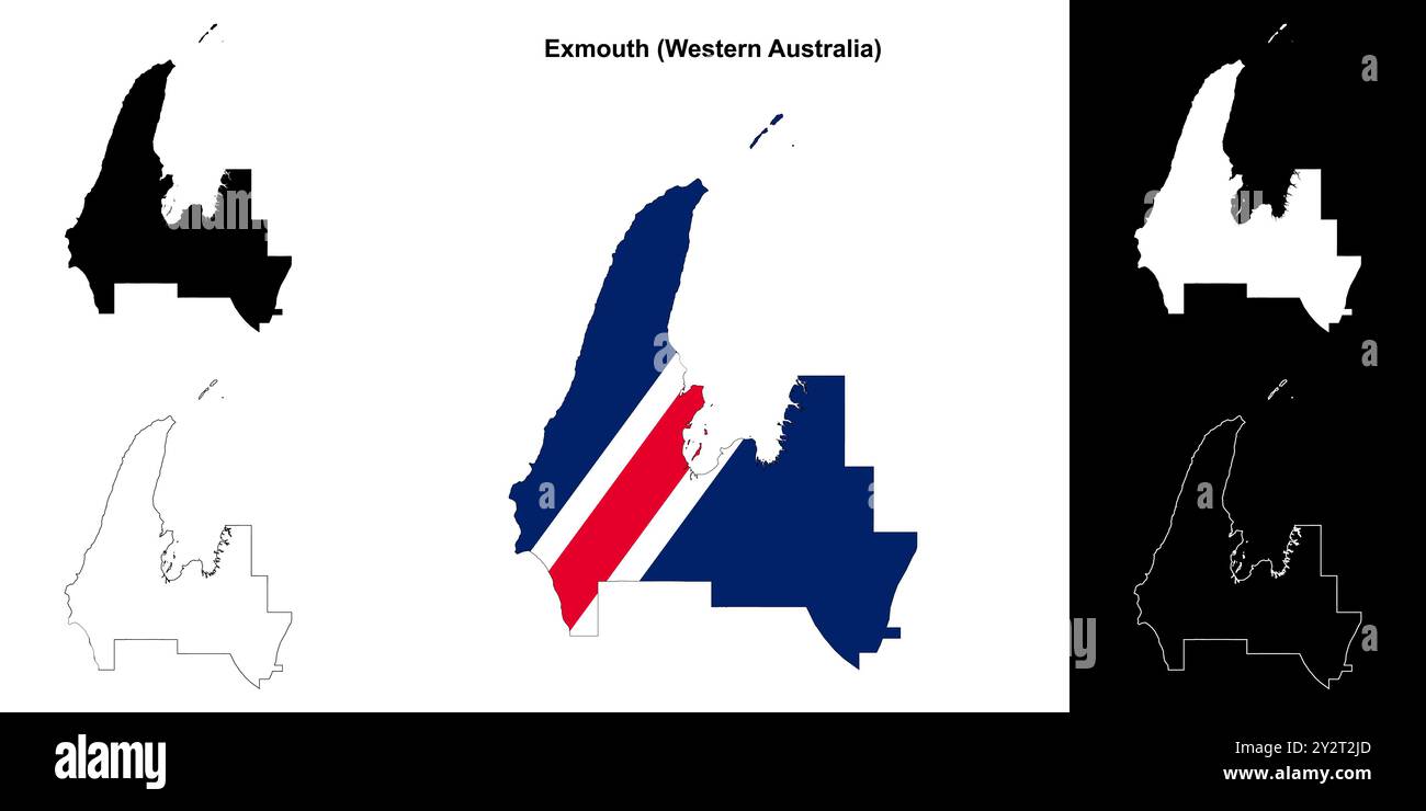 Exmouth outline map hi-res stock photography and images - Alamy